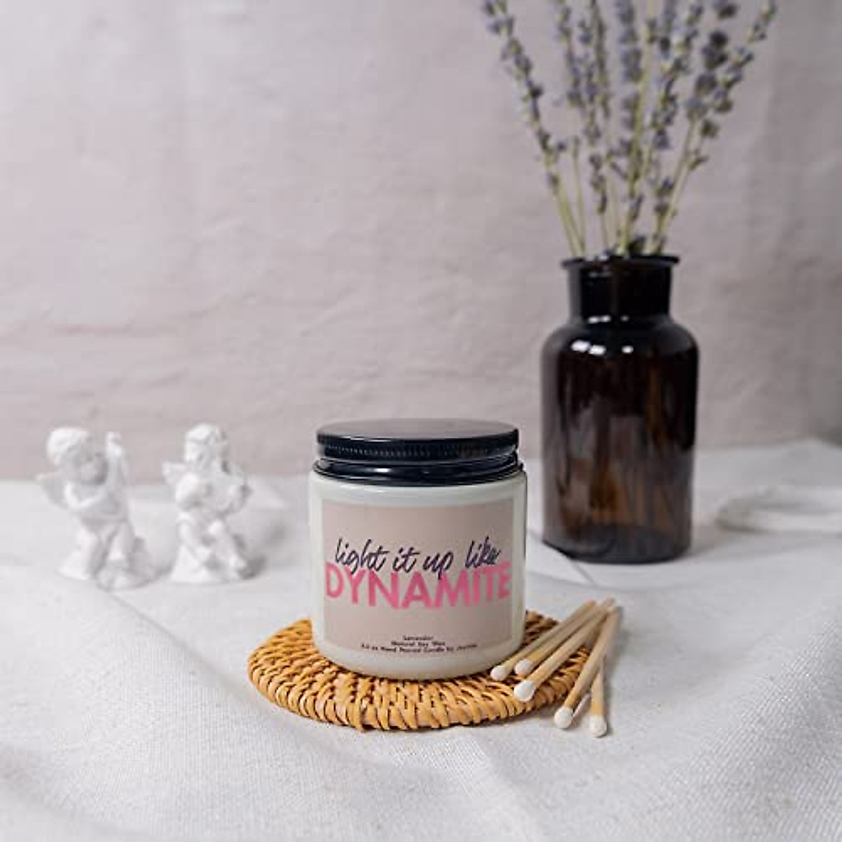 BTSS Scented Candles Gift, Bang-tan Merch Gifts, Daughter Gifts from Mom, Soy Candle Inspirational Birthday Gifts for Granddaughter, Sister, Women, Girlfriend (Lavender, Small 3.5oz)