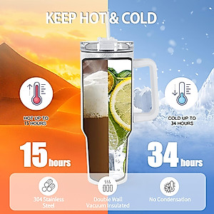 Icesip 40 oz Sublimation Glitter Tumblers 40 Pack with Handle Lid Stainless Steel Insulated Tumblers Blanks Insulated Double Wall Vacuum Reusable Cups for DIY