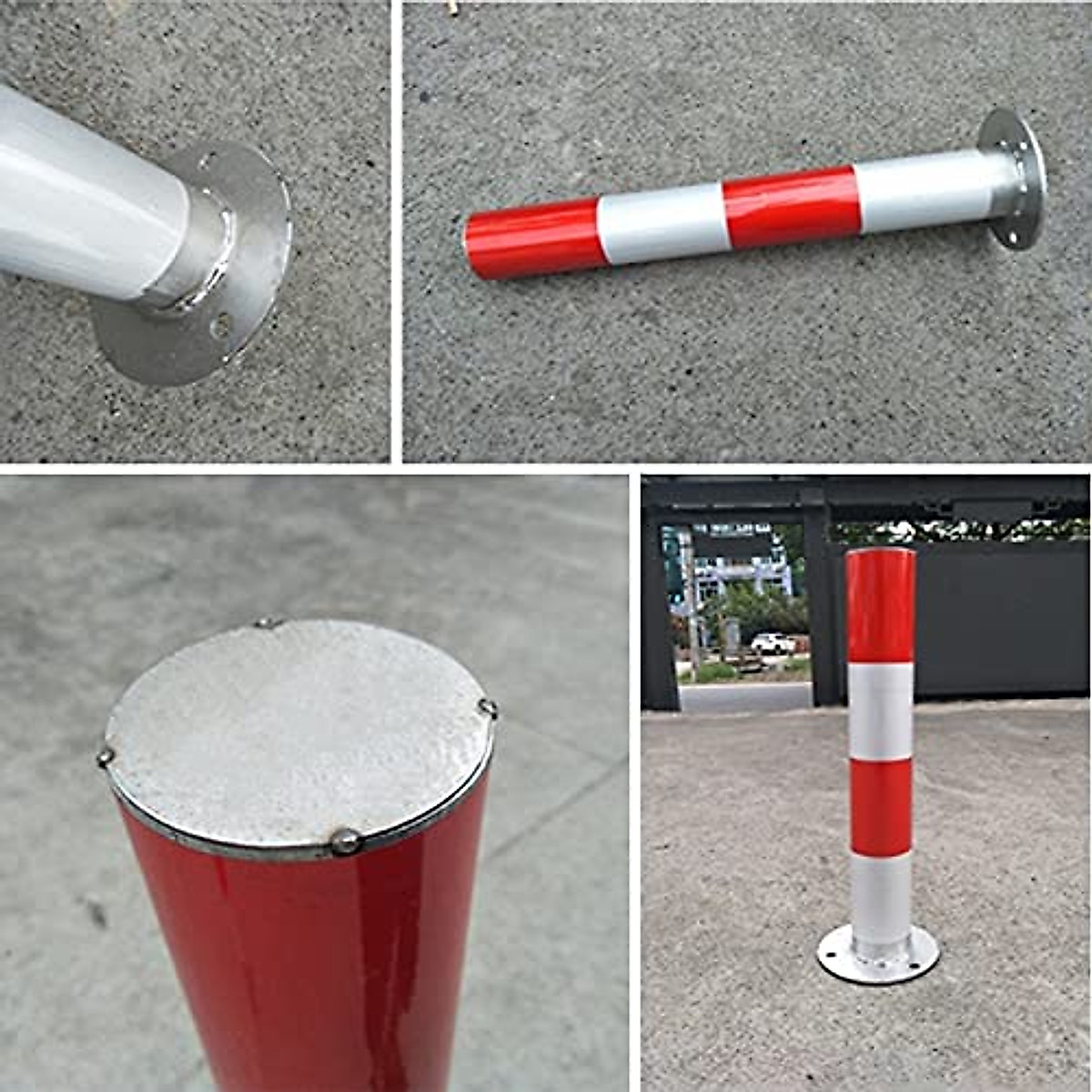 CAIMIAO 2 Pcs Stationary Parking Bollards Durable Parking Space Lock Made of Steel Parking Cones Parking Bollards for Driveway