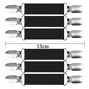 Ruisita 6 Pieces Fashion Fit Dress Clips Stainless Steel Elastic Clip Garments Glove Clips