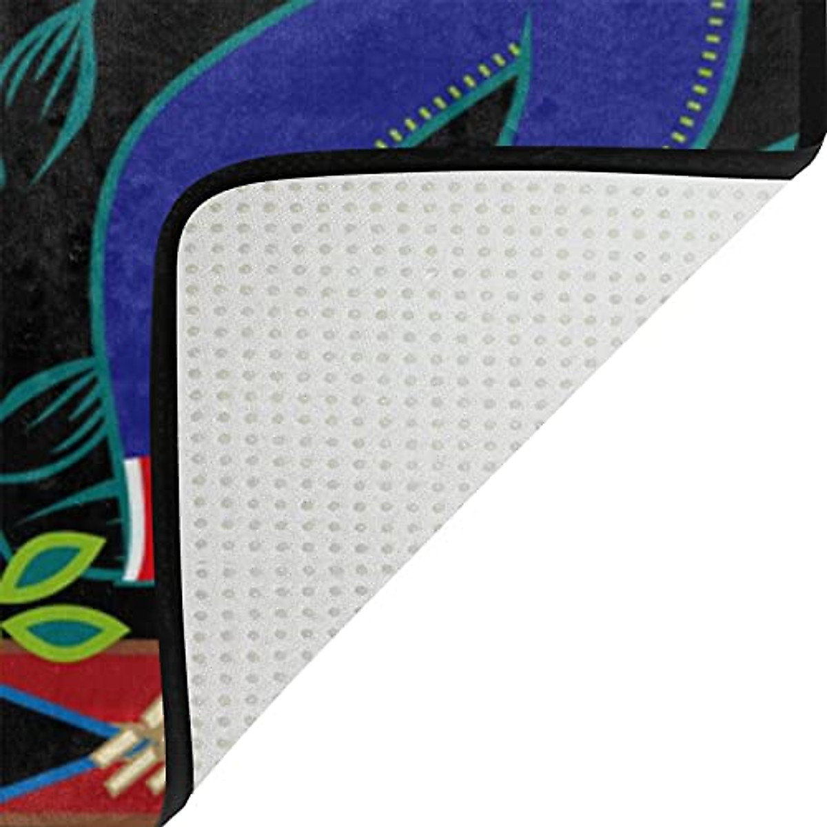 VIGTRO Halloween Skull Music Band Area Rug 36×24in Day of The Dead Non-Slip Floor Carpet Comfort Floor Mats Decor for Indoor Living Dining Room and Bedroom Area