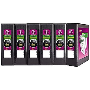 Avery Durable View 3 Ring Binder, 3 Inch Slant Rings, 6 Black Binders (17041)