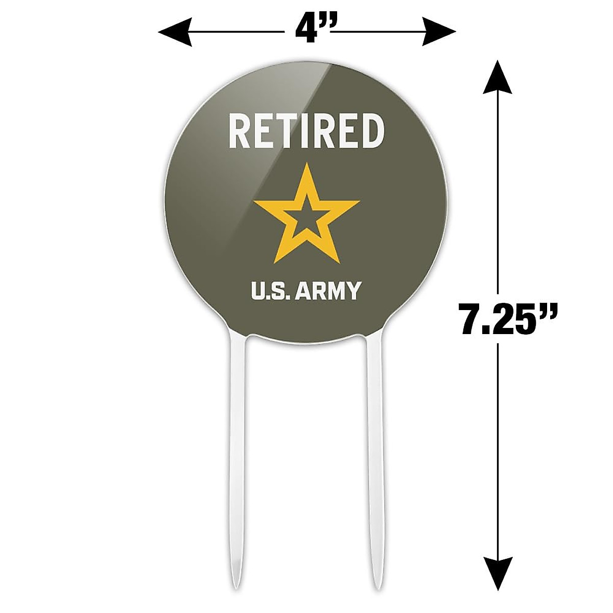 Acrylic U.S. Army Retired Logo Cake Topper Party Decoration for Wedding Anniversary Birthday Graduation