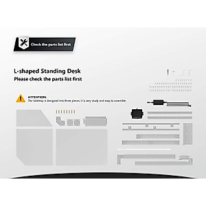 BANTI 55 Inches L-Shaped Electric Standing Desk, White Top/White Frame Height Adjustable Stand up Table, Home Office Sit to Stand Desk with Splice Board