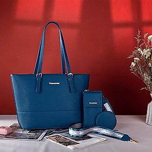 Montana West Purses and Handbags for Women Tote Purse and Wallet Set Shoulder Satchel Bag for Women 3PCS MWC3-179BL