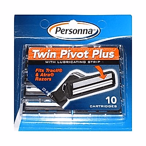 30 Personna Twin Pivot Plus Cartridges with Lubricating Strip for Atra & Trac II Razors - 3 Packs of 10 Blades