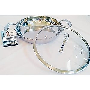 David Burke Splendor Series Heavy Gauge Stainless Steel 9.5" Everyday pan with Lid