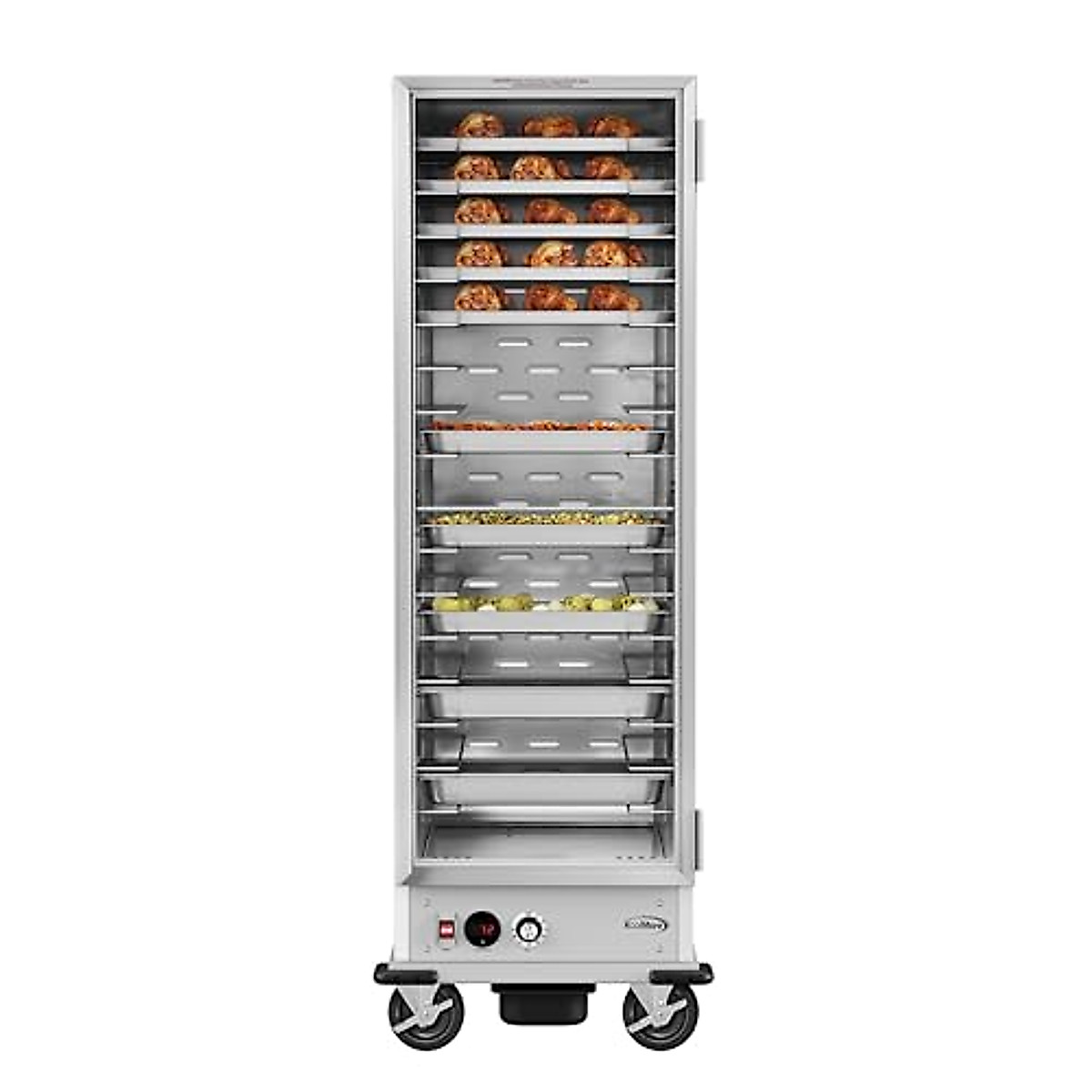 KoolMore 33 in. Commercial Non-Insulated Heated Holding Cabinet with Wire Racks and Glass Door in Silver, UL and NSF Listed (KM-CH36-WNGL)