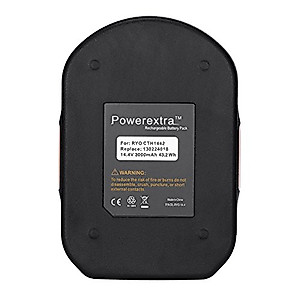 Powerextra 2 Pack 3700mAh Ryobi 14.4V Battery Compatible with Ryobi R10521 RY6201 RY6202 130224010 130224011 130281002 1314702 1400144 1400655 1400656 1400671 4400011 Tool