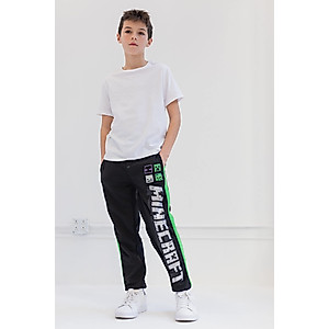 Minecraft Mobs Little Boys Fleece 2 Pack Jogger Pants Black/Green/Grey 5