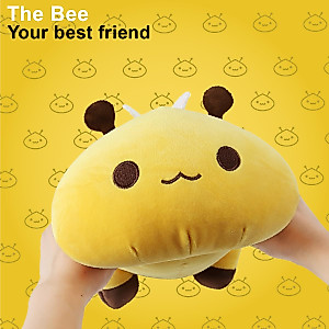 Onsoyours Cute Bee Plush, Soft Stuffed Animal Honey Bee Plush Toy Pillow for Kids (Yellow, 13")