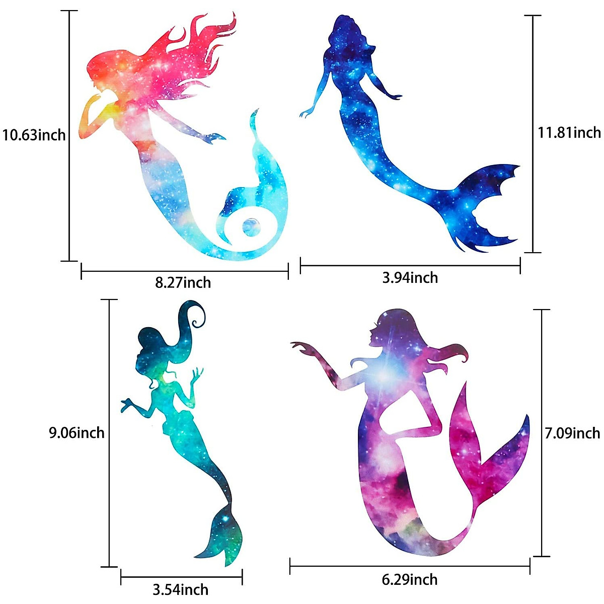 130+ Mermaid Wall Decal - Mermaids Starfish Bubble Stickers for Girls Room Bedroom Bathroom Decoration - Ocean/Underwater/Under the Sea Baby Shower/Birthday Party Supplies