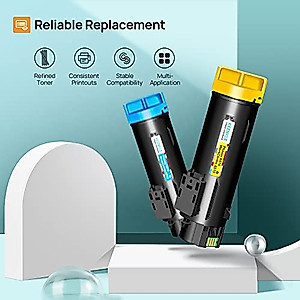 Phaser 6510 Workcentre 6515 Toner Cartridge Compatible for Xerox Phaser 6510 Workcentre 6515 Toner use for Xerox Phaser 6510/dni 6510/n Workcentre 6515/dni 6515/dn (5 Pack)