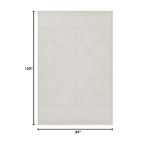 Livabliss Ivor Outdoor Textured Area Rug, 7'10" x 10', Cream