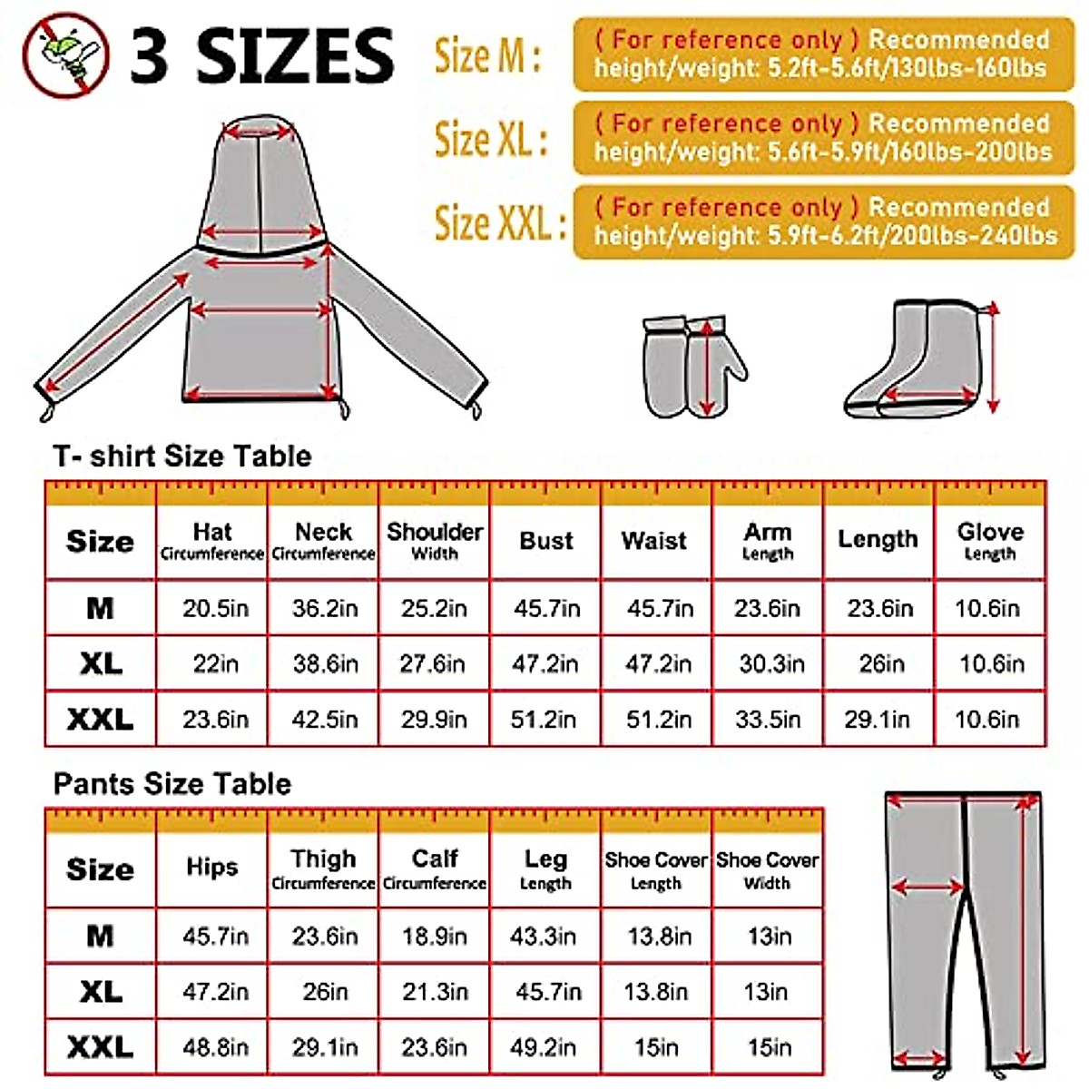 Mosquito Net Head Hat+Bug Jacket M, Sun Hats with Mosquito Netting Face Neck Mask Bucket Hat Cap Protector, Anti Mosquito Netting Suit with Zipper on Hood Ultra-fine Mesh