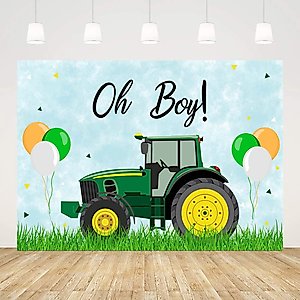 ABLIN 7x5ft Tractor Baby Shower Backdrop for Boy Oh Boy CQ233 0