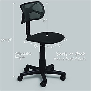 Urban Shop Swivel Mesh Desk Chair, Black