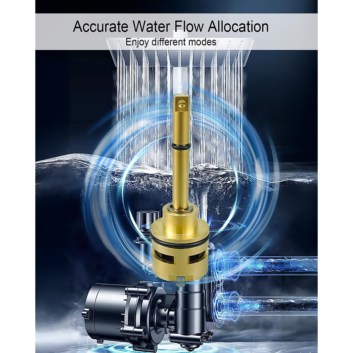 6 Setting Diverter Cartridge Replace RP51919 Fit for R11000 R22000, 6 Way Shower Faucet Valve Brass Faucet Replacement