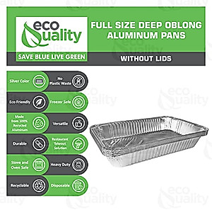 [5 Pack] Heavy Duty Full Size Deep Aluminum Pans Foil Roasting & Steam Table Pan 21x13 inch Deep Chafing Trays for Catering - Disposable Large Pans for Baking, Caterer's, Reheat, Bakeware, Grilling