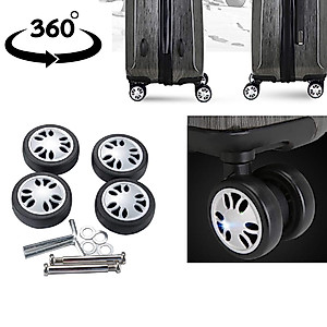 Miayaya Suitcase Wheels Replacement 360 Spinner 50x15mm Kits Luggage Travel Wheel Double Accessories Universal Rubber Swivel Trolley Casters Bearings Repair Tools Set Rotating Flexible Quietness 2Pack