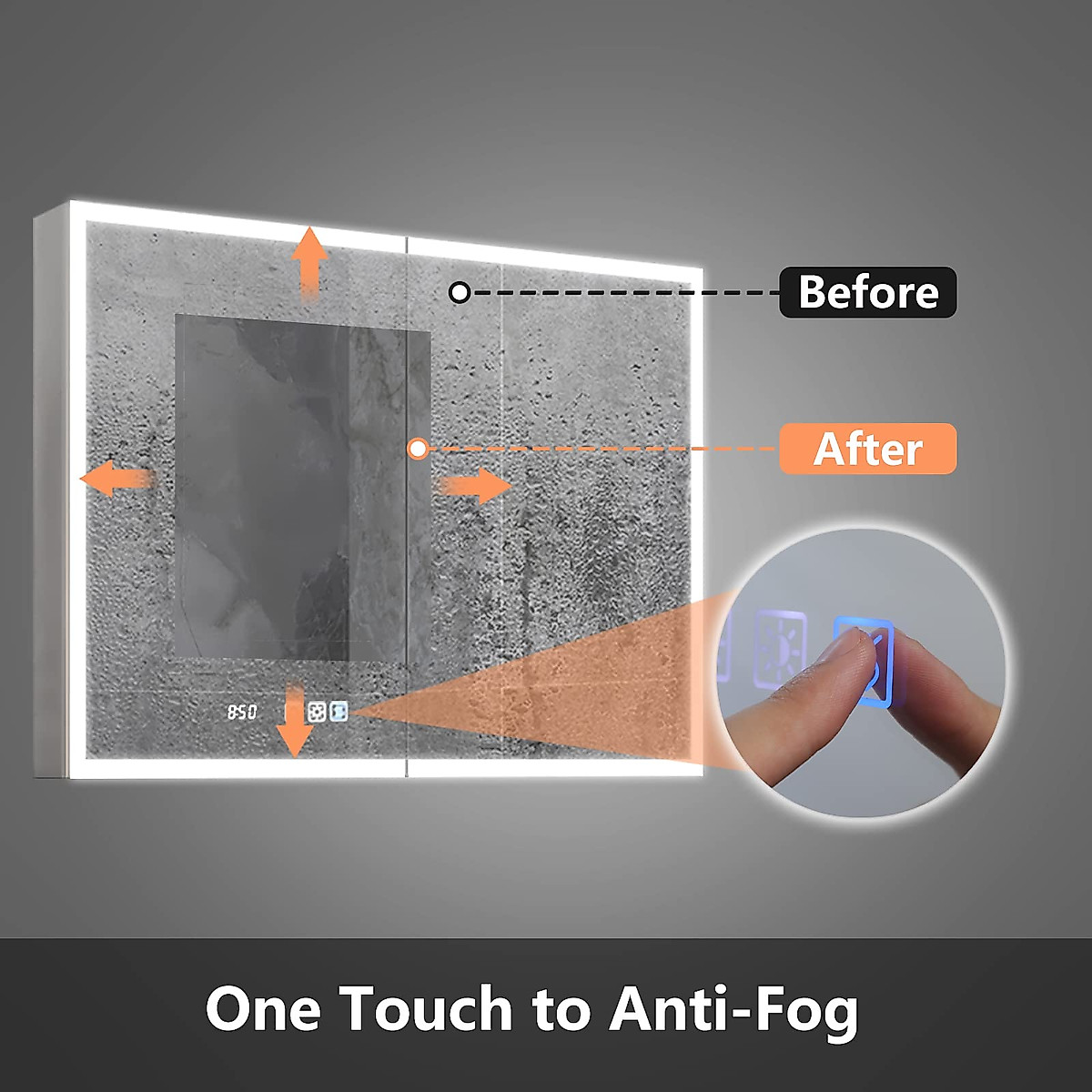ExBrite Lighted Medicine Cabinet 40x30 Inch,Recessed or Surface led Medicine Cabinet, Clock&Room Temp Display,Defog,Stepless Dimming,Medicine Cabinet with Lights 3-Color Temper Chang, Outlets & USBs