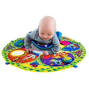 LAMAZE Spin and Explore Baby Gym and Tummy Time Baby Play Mat, Multi