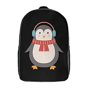 Cute Penguin 17-Inch Laptop Backpack Lightweight Travel Work Business Shoulder Bag Casual Daypack for Women Men