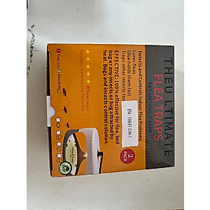 2Pcs Flea Traps for Inside Your Home Flea Bombs for Home Flea Trap Indoor with 4 Sticky Disc&6 LED Bulbs&2 Electric Wires Pet&Kid Safe,Odorless Flea Catcher Sticky Bed Bug Trap for Home (Yellow)