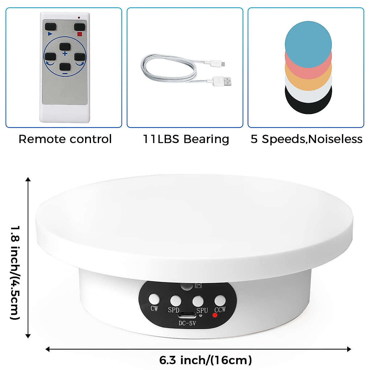 Remote Control Motorized Rotating Display Stand for Epoxy Glitter Tumbler, Cup Display Turner, 360 Electric Rotating Turntable Stand for Photography Crafts Jewelry Display, Motorized Lazy Susan