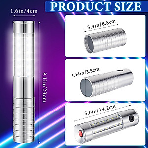 Civaner 2 Pcs LED Strobe Baton Light LED Bottle Service Light Bottle Girl Lights Reusable LED Light Champagne Bottle Handheld Light for Bar Club Birthday Weddings Parties(Silver, White Light)