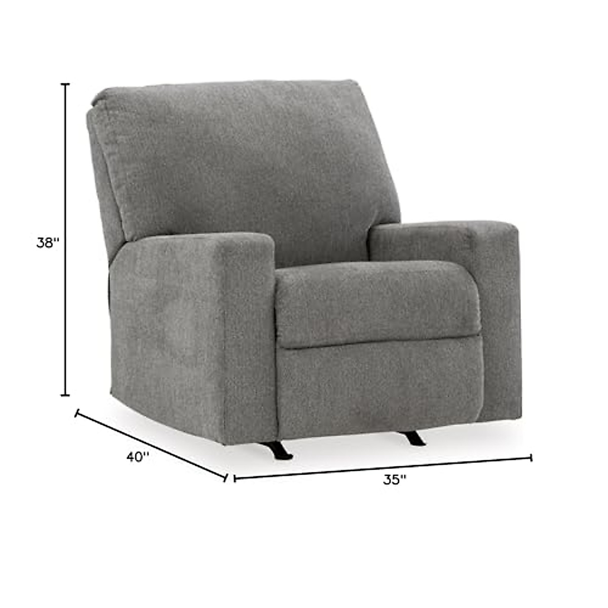 Signature Design by Ashley Deltona Casual Manual Rocker Recliner, Gray