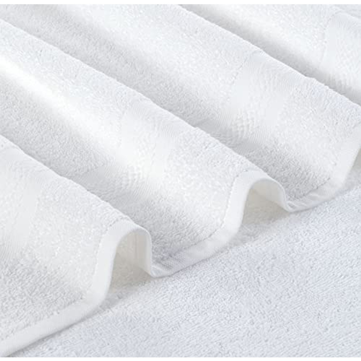 REGAL RUBY, 6 Piece Towel Set, 2 Bath Towels 2 Hand Towels 2 Washcloths, Soft and Absorbent, 100% Turkish Cotton Towels for Bathroom and Kitchen Shower Towel, White