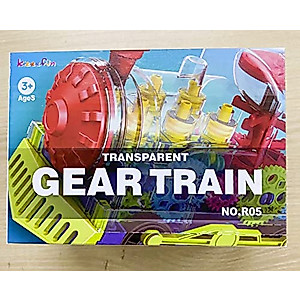 Kizeefun Light Up Train Toy for Toddlers: Transparent Gear Car Toy for Kids with Cool Light and Music Educational Crawling Toys for Baby Boys and Girls