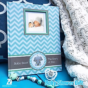 Baby Memory Book - Newborn Journal - Baby First Year Book Album - Baby Shower Book Gift - Baby Keepsake Milestone Memory Journal - First Year Newborn Baby Boy Girl Book