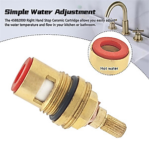 Meyffon 45882000 Ceramic Cartridge Compatible with Grohe Faucet Cartridge 1/2 Inch 1/4 Turn Open 90 Degrees Left Clockwise Close Hot Water for Ceramic Cartridge