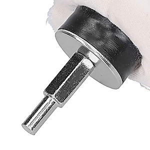 YWBL-WH White Cloth Polishing Wheel, Mushroom Type Polishing Buffing Wheel with Handle Cotton Polished Grinding Tools for Drill Buffer Attachment(50mm)