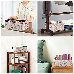 SDMKA Cute Rodeo Cowgirl Storage Basket Collapsible Felt Storage Bins Decorative Home Office Organizer Box for Clothes, Books, Document