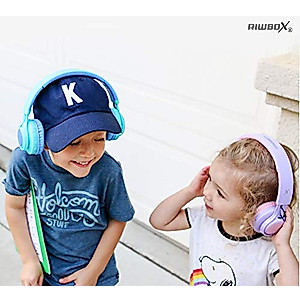 2 Packs Riwbox WT-7S Kids Headphones Wireless, Foldable Stereo Bluetooth Headset with Mic Compatible with PC/Laptop/Tablet/iPad