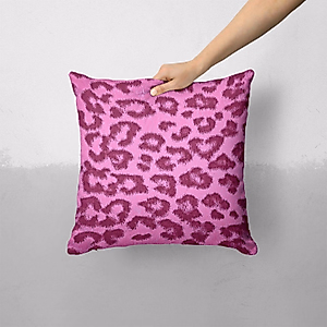 iiRov Neon Pink Cheetah Animal Print - Custom Decorative Home Decor Indoor or Outdoor Throw Pillow Cover for Sofa, Bed or Couch Cushion (Pillow CASE Cover ONLY)