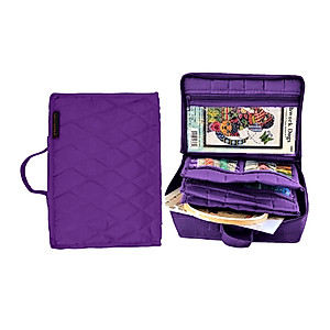 Yazzii Original Craft Organizer Tote Bag - Portable Storage Bag Organizer - Multipurpose Storage Organizer for Crafts, Cosmetics & Jewelry. Purple