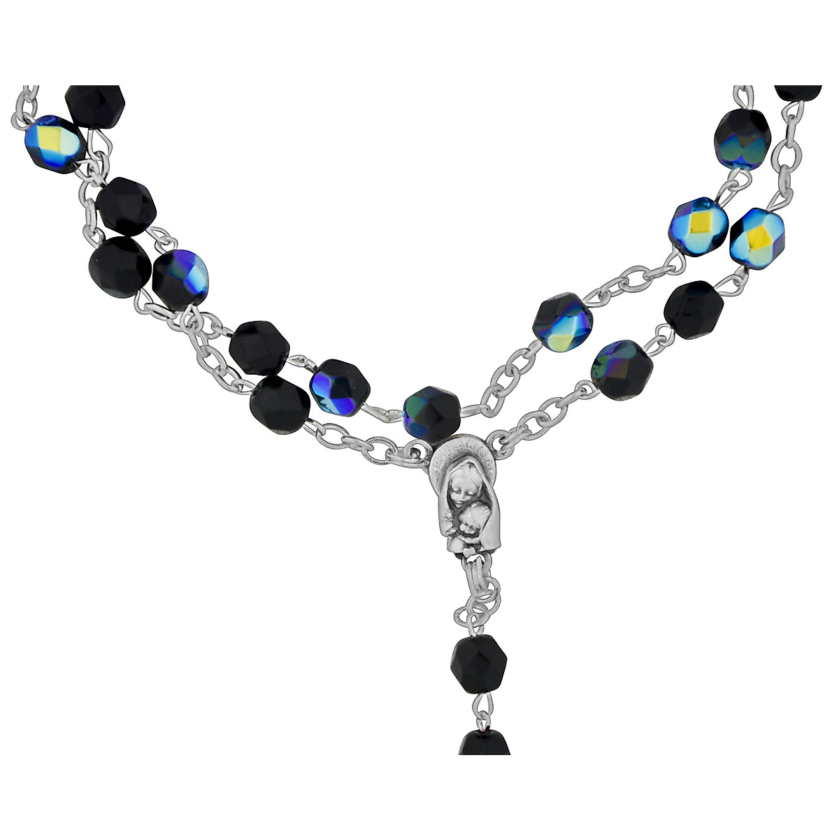 Venerare Saint Michael Chaplet with Crystal Beads and Prayer Card