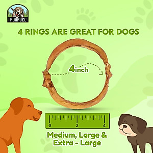 FURFUEL 4 Inch Durable Bully Rings for Dogs, (6 Count) Ideal Teething Ring Chew Treats, Perfect for Teething Relief, Engaging Play Chew Toys, Ideal Chewing Treats for Dogs Teeth