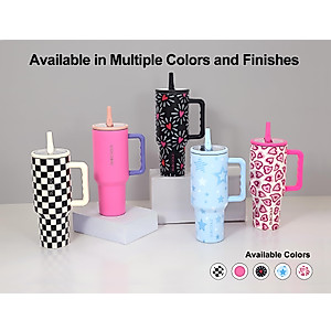 DLOCCOLD 40 oz Tumbler with Handle and Flip Straw, 100% Leak Resistant Leak-Proof Tumbler with Lid and Straw, Insulated Stainless Steel Travel Coffee Mug, Keeps Cold or Hot, Car Cupholder Friendly