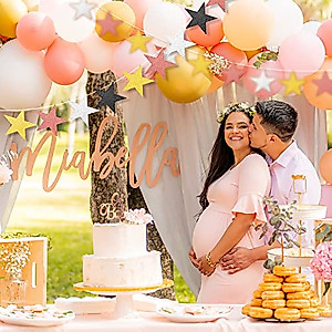 50pcs Glitter Star Cutouts, 6inch Twinkle Star Glitter Paper Confetti Star Shape Paper Cut Outs for Bulletin Board Classroom Wall Party Supplies (Black)