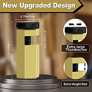 Brass Framing Square Stops, Stair Gauge set for Framing Square, Tall Heavy Duty Brass, Lengthen Hexagonal Brass body, Enlarge Knob for Carpentry Squares Stair and Rafter, Circular Saw