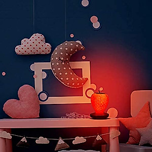 Mudder Strawberry Night Light Cute Silicone Strawberry Lamp LED Decorative Night Light Kawaii Fruit Gifts 3 Modes Touch Gift for Room Decor(Red)