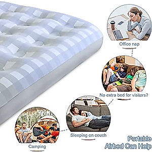 Giftway Twin Size Inflatable Air Mattress for Camping - Upgraded Height 9" Inflatable Mattress Foldable Air Bed with Waterproof Flocked Top - Portable Blow up Air Bed for Home/Travel/Housewarming Gift