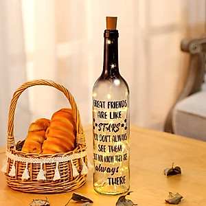 BESTSWEETIE Valentines Day Gifts for Friends Gifts for Friends Female Friend Gifts Gifts for Friends Women Friendship Gifts for Women Lighted Wine Bottle Black