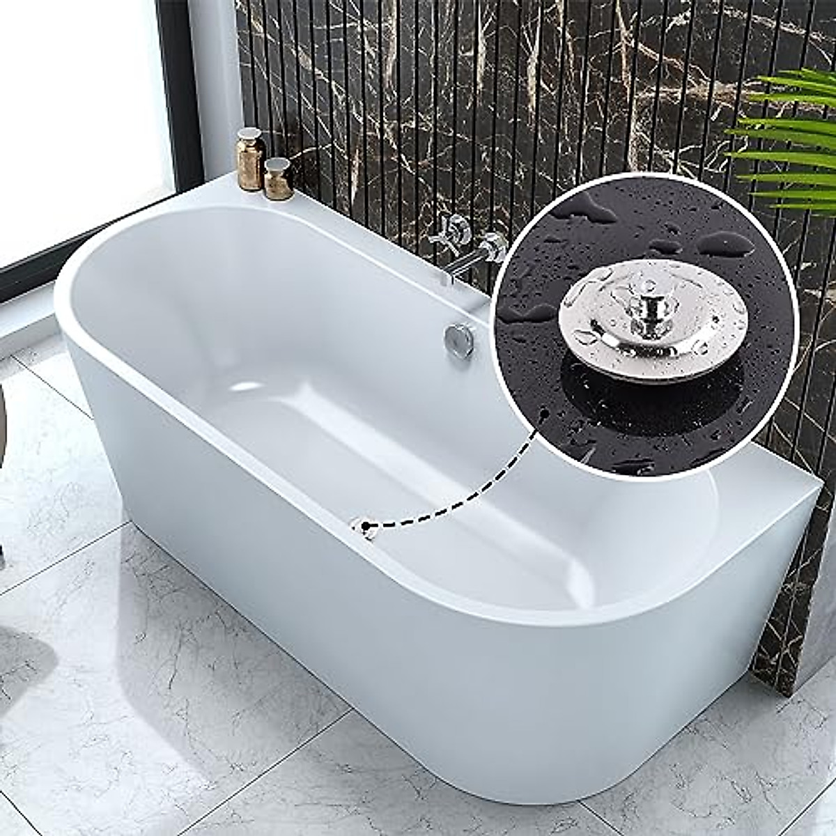 JINGIHE Universal Sink Plug, 38-42mm Bath Plug Replacement, Kitchen Sink Plug, Stainless Steel Bathroom Sink Plugs for Wash Basin, Drain Stopper in Bathtub and Laundry Pods