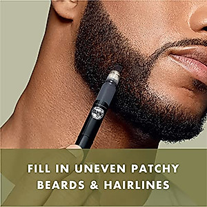 SoftSheen-Carson Magic Grooming Beard Filler Pencil Brush for Men, Waterproof, Fill in Patchy Beard & Cover Greys, Natural Black Shade, Black, 0.05 Fl Oz